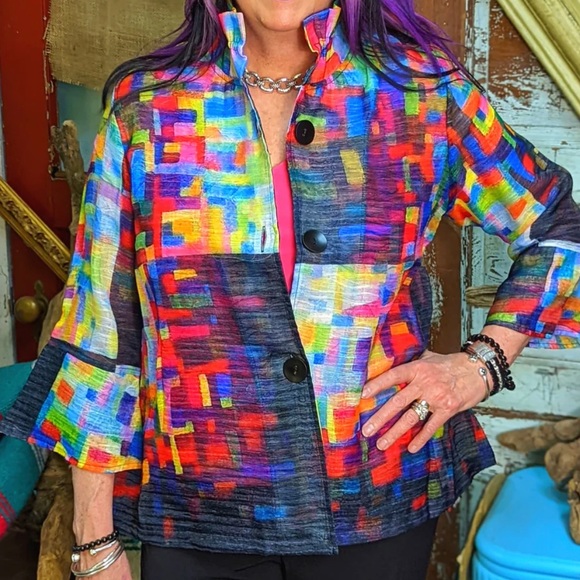 INC International Concepts | Jackets & Coats | Damee Abstract Organza ...